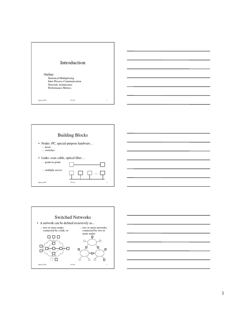 Building Blocks: Outline | PDF | Multiplexing | Bandwidth (Computing)