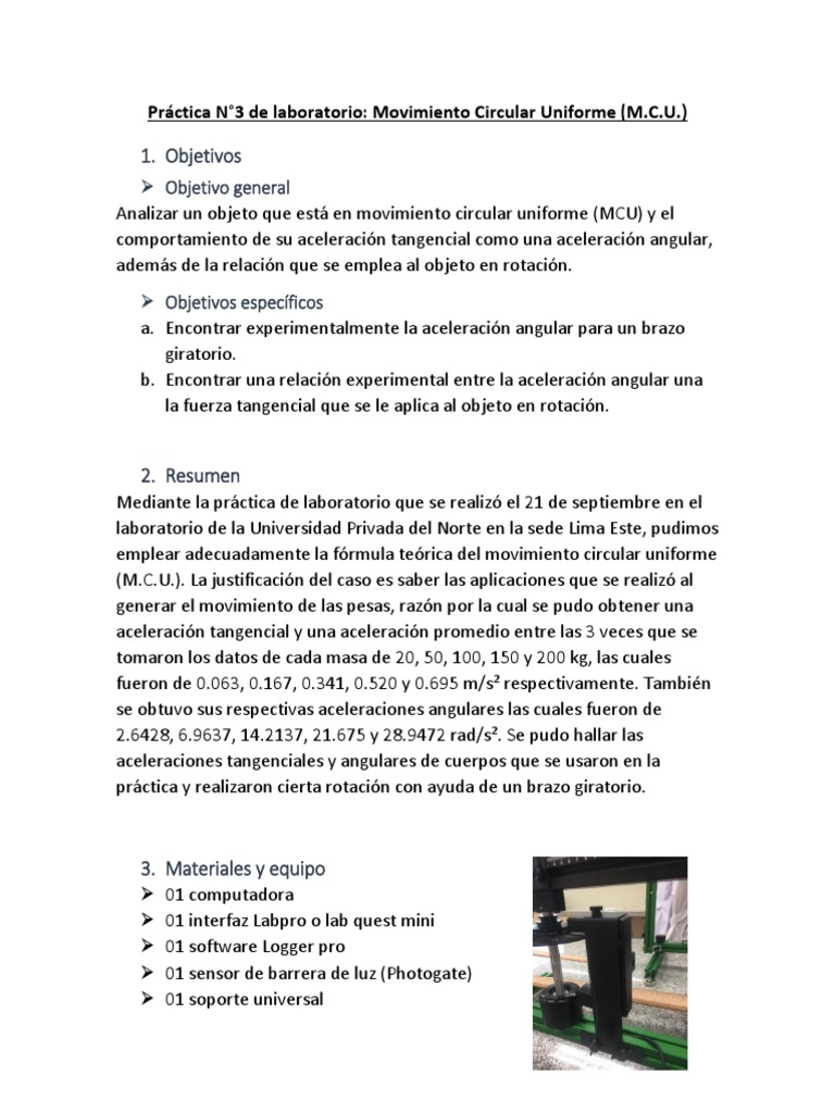 Práctica #03 de Laboratorio: MCU | PDF | Movimiento (física) | Velocidad