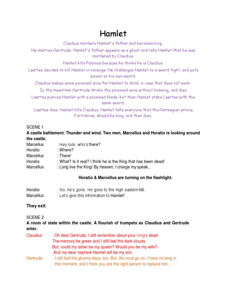 Drama Text Hamlet - The Prince of Denmark | PDF | Hamlet | Plays Based ...
