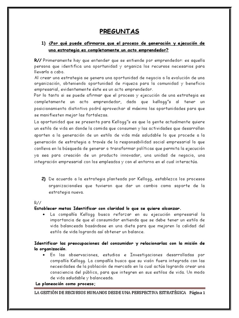 Caso Kellogg | PDF | Planificación | Los consumidores