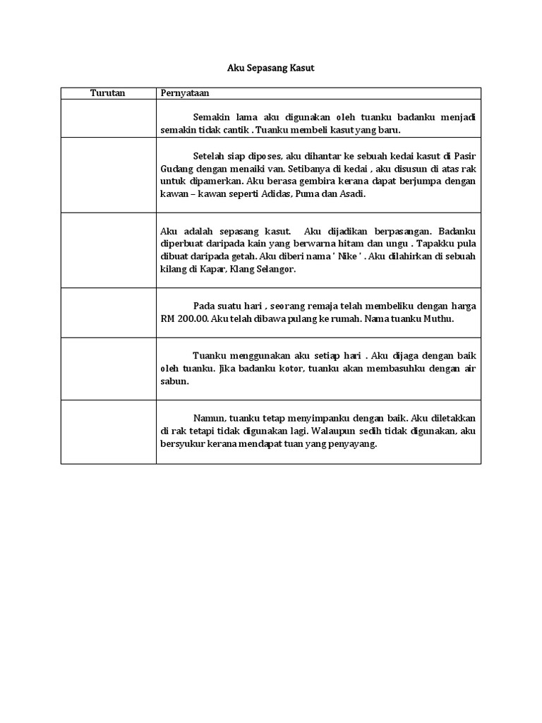 Aku Sepasang Kasut | PDF