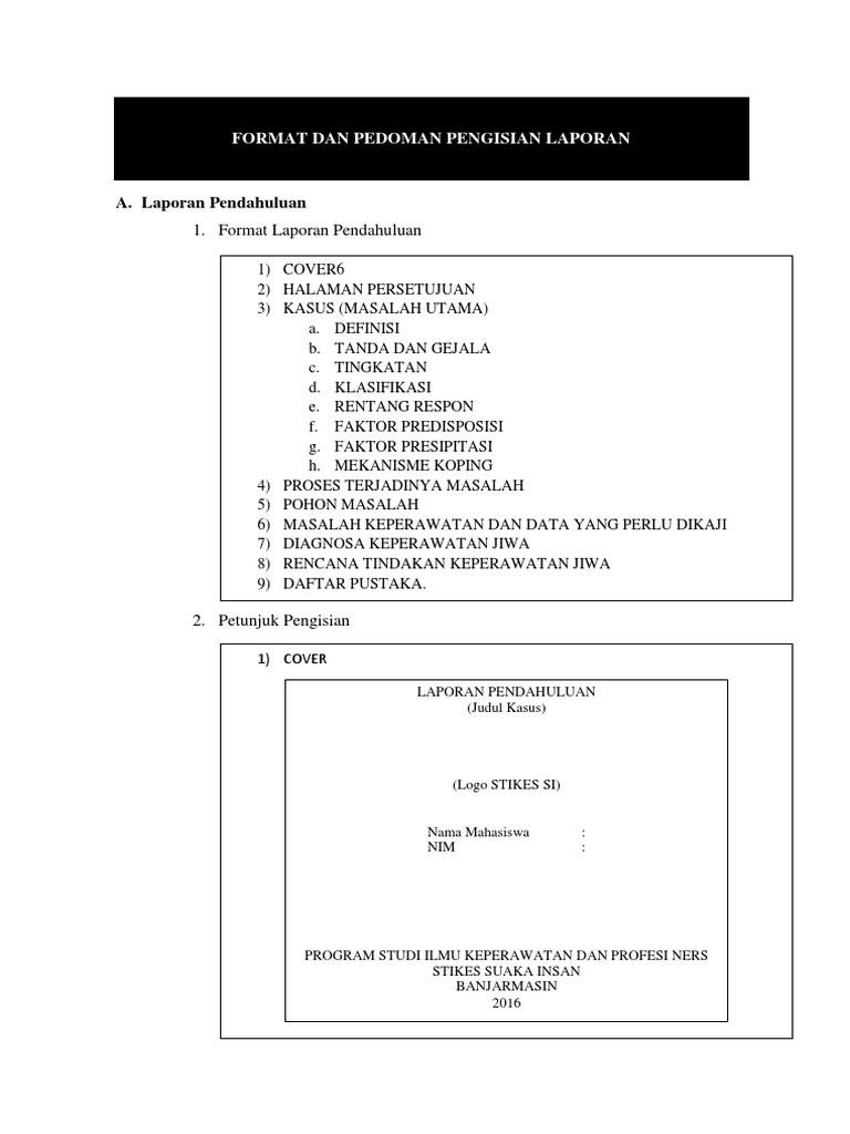 Panduan Laporan Keperawatan Jiwa | PDF