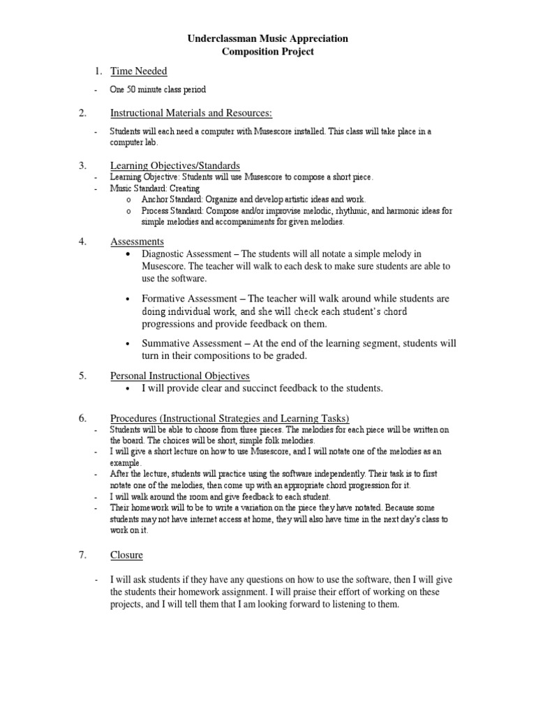 Musescore Composition Project Guide | PDF | Musical Compositions ...