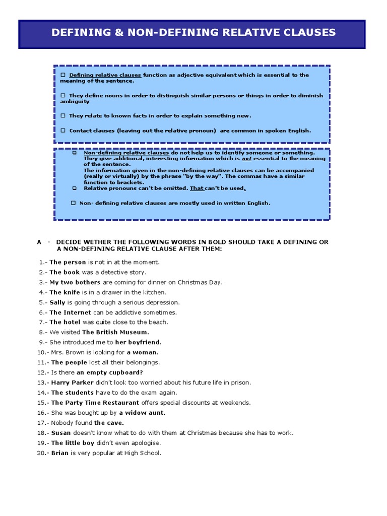 Relative Clauses | PDF | Sentence (Linguistics) | Clause