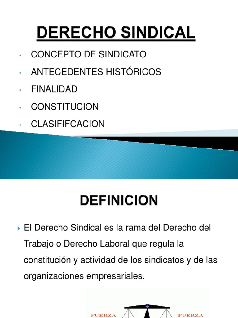 Derecho Sindical | PDF | Sindicato | Derecho laboral