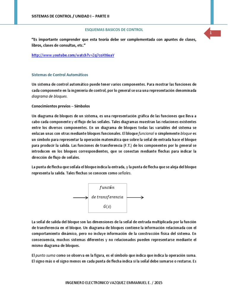 Esquemas Básicos de Sistemas de Control | PDF | Sistema de control ...