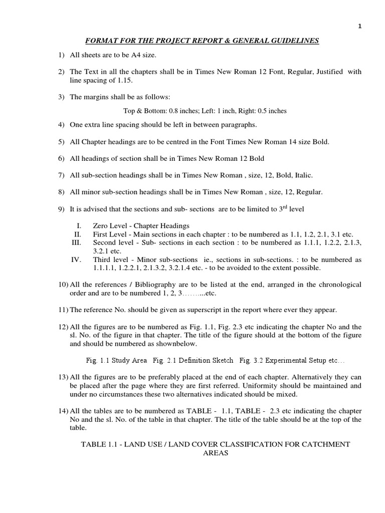 Format For The Project Report & General Guidelines | PDF | Times New Roman