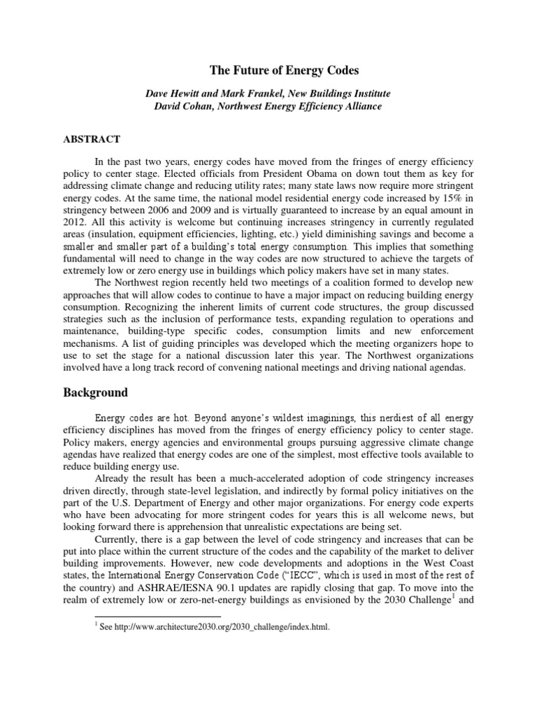Future of Energy Codes | PDF | Building Code | Efficient Energy Use