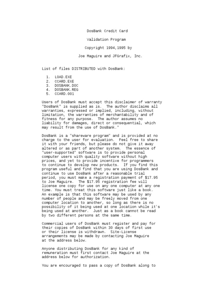 Dos Bank | PDF | Credit Card | Command Line Interface