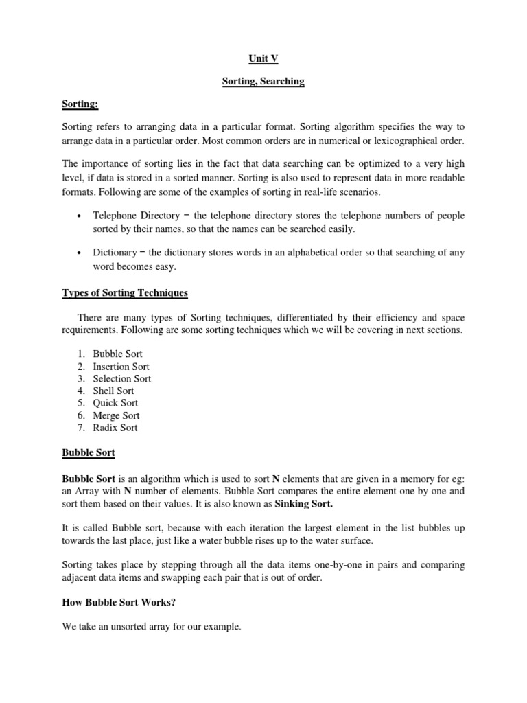 Data Structures-Sorting and Searching, Hashing | PDF | Array Data ...