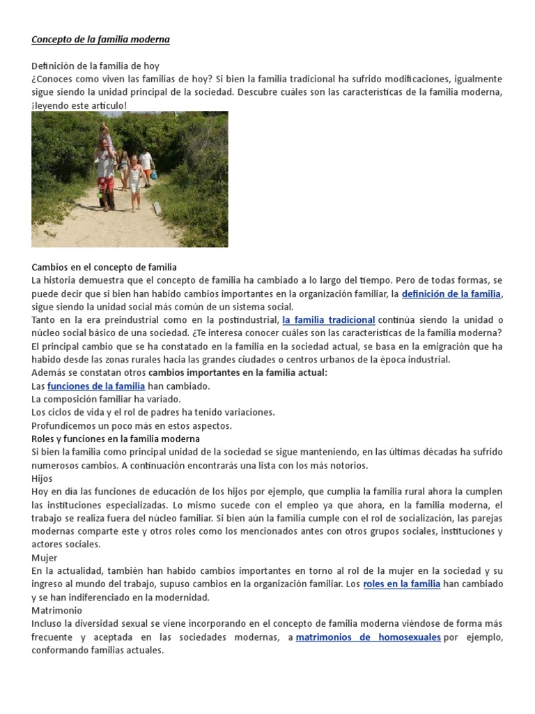 Concepto de La Familia Moderna | PDF | Familia | Matrimonio