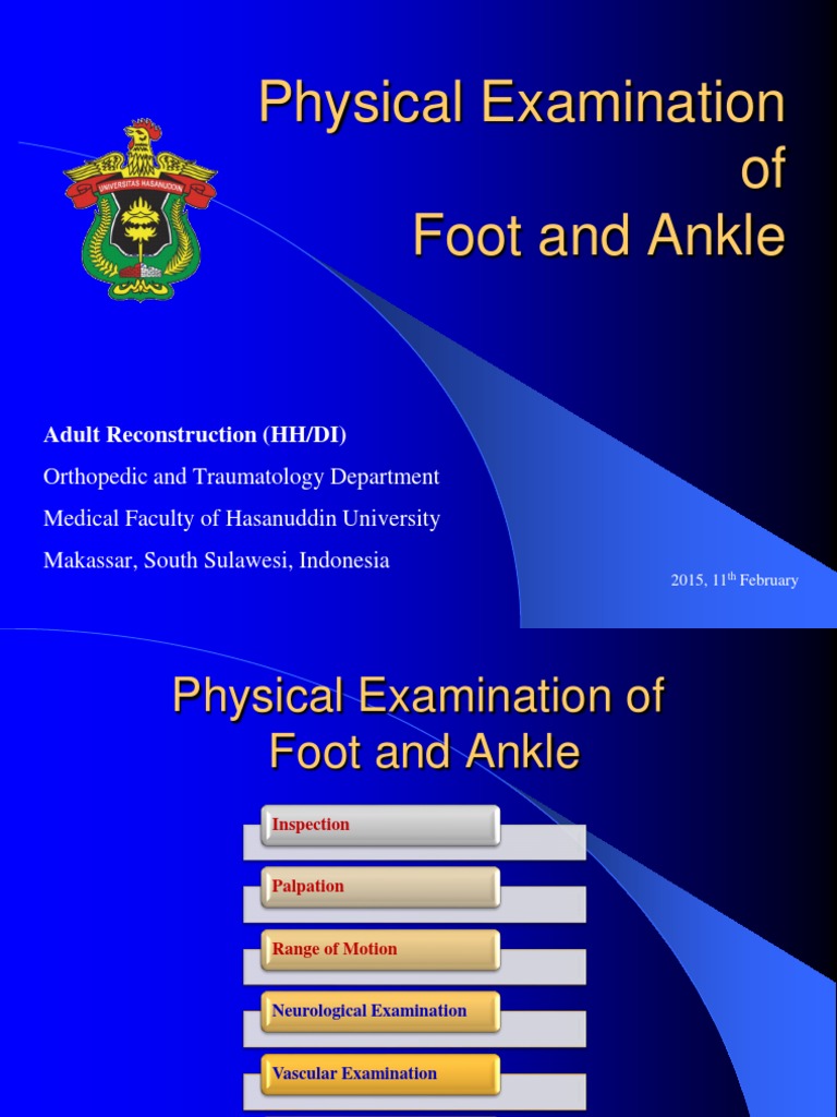 Foot and Ankle Physical Examination Guide | PDF