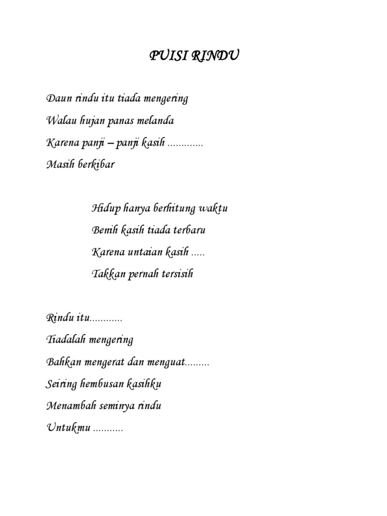 Puisi Rindu | PDF