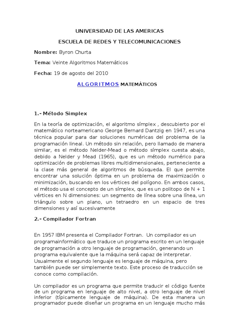 Algoritmos Matematicos | PDF | Informática teórica | Ciencias de la ...