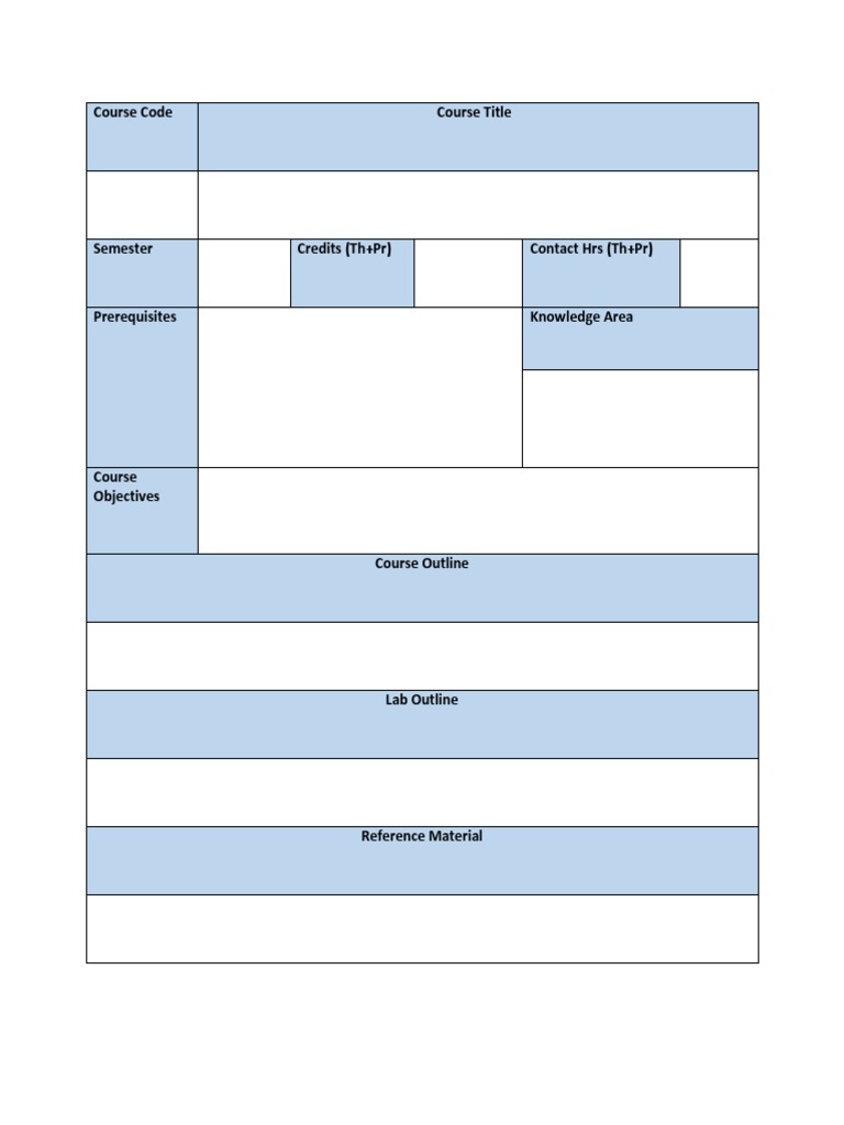 Course Templet Blank | PDF