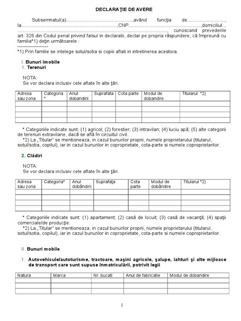 Declaratie de Avere