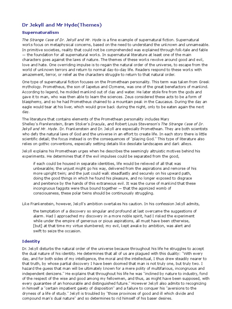 DR Jekyll and MR Hyde (Theme) | PDF | Prometheus