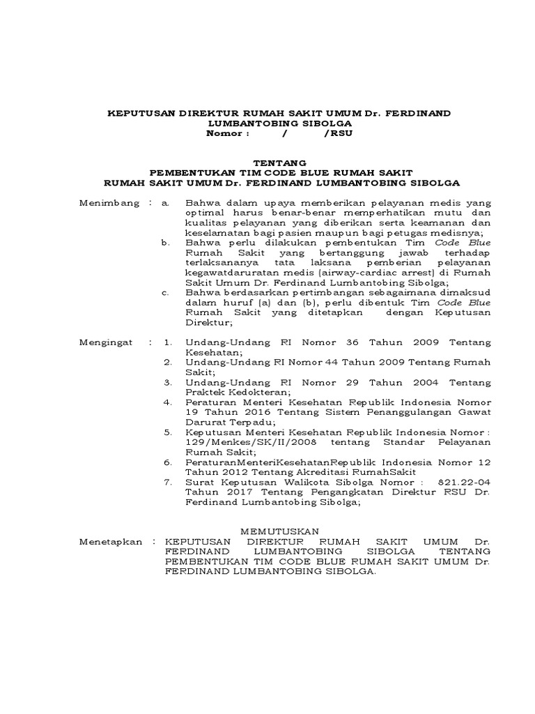 SK Tim Code Blue | PDF