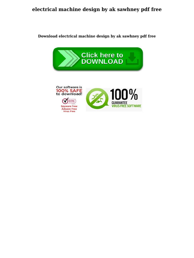 Electrical Machine Design by Ak Sawhney PDF Free | PDF