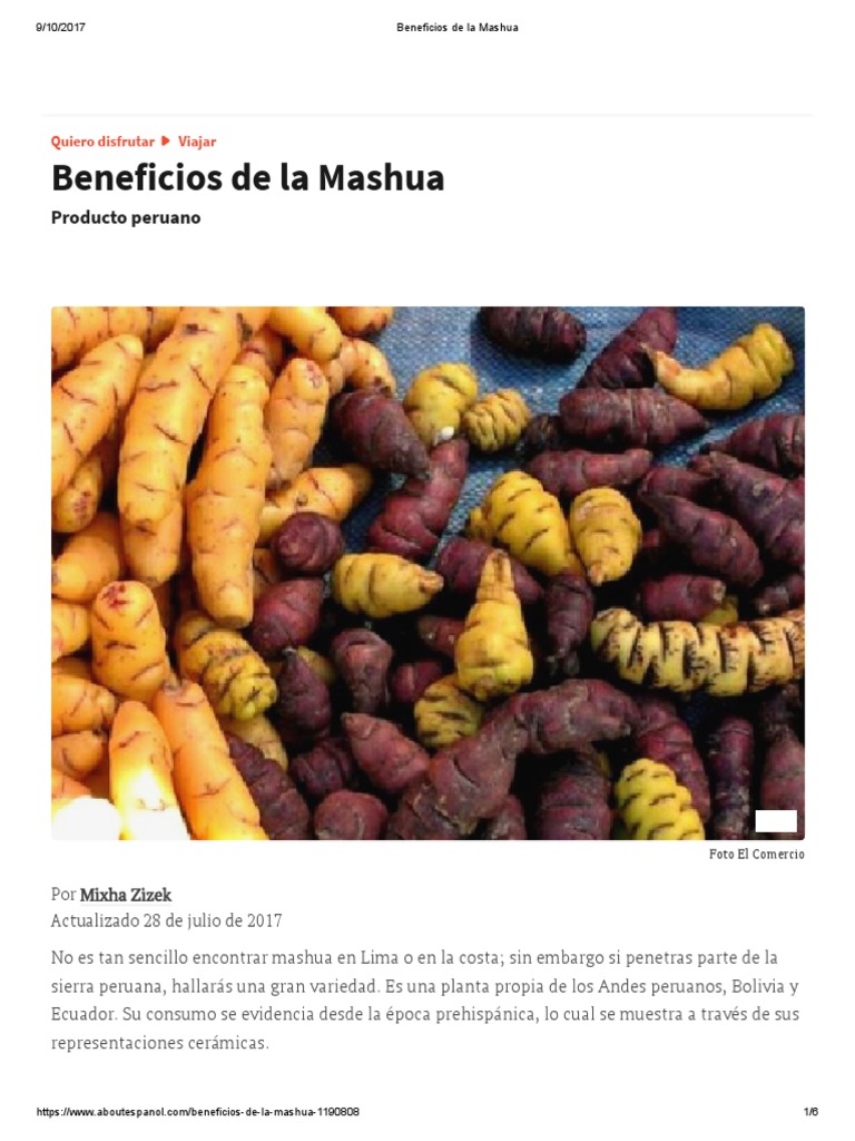 Beneficios de La Mashua | Panes | Alimentos