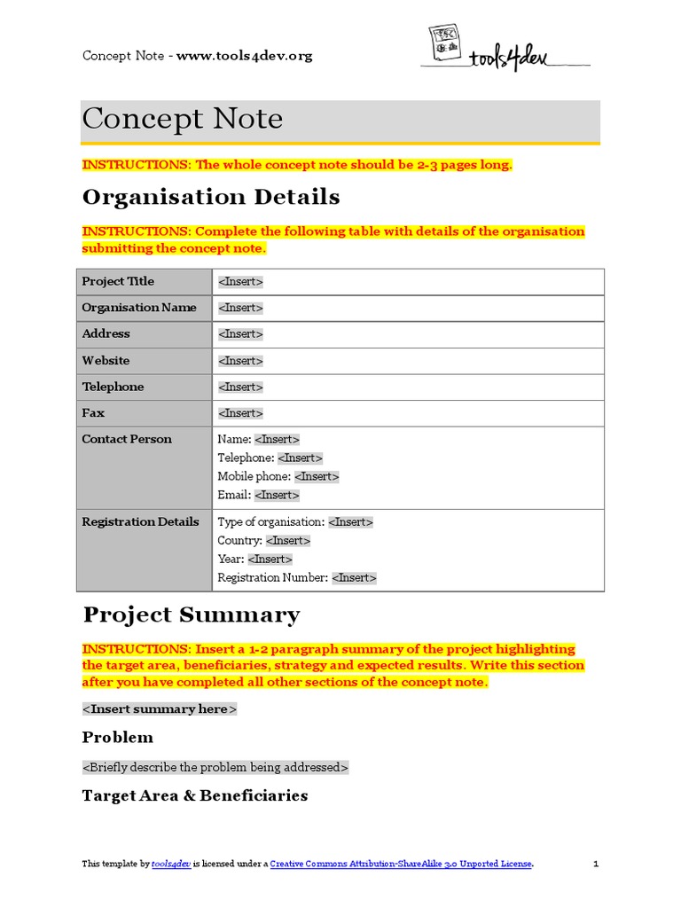 Concept Note Template | PDF