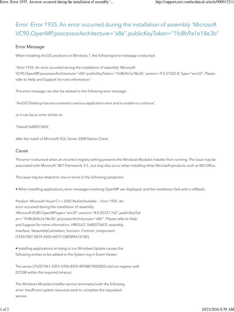 ArcGIS Install Error Fix Guide | PDF | Arc Gis | Microsoft Windows