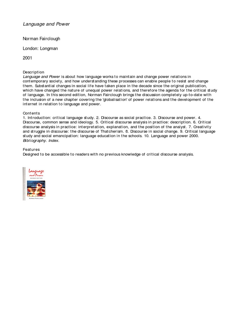 Language and Power | PDF