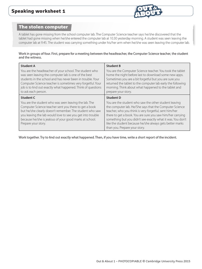 Speaking Tasks | PDF