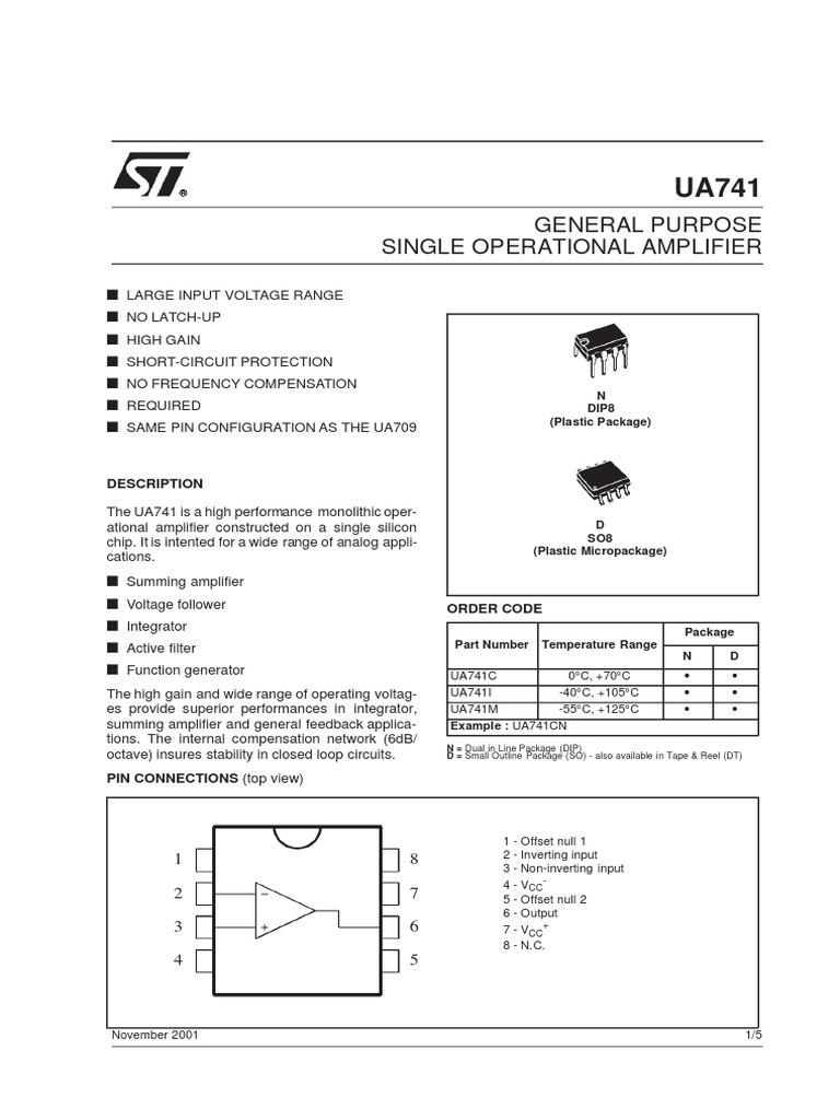U741 PDF | PDF | Electronic Circuits | Electrical Engineering