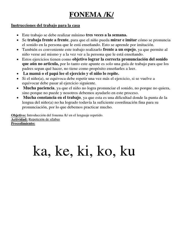 Fonema K | PDF | Alimentos | Naturaleza