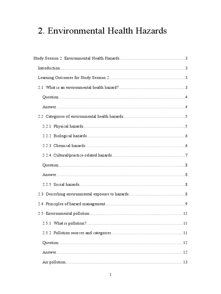 Environmental Health Hazards | PDF | Pollution | Hazards