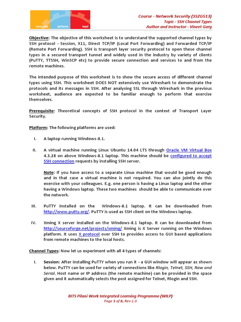 SSH Channel Types | PDF | Secure Shell | Port (Computer Networking)