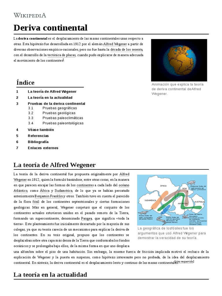 Deriva Continental | PDF | Estructura de la tierra | Ambiente natural ...