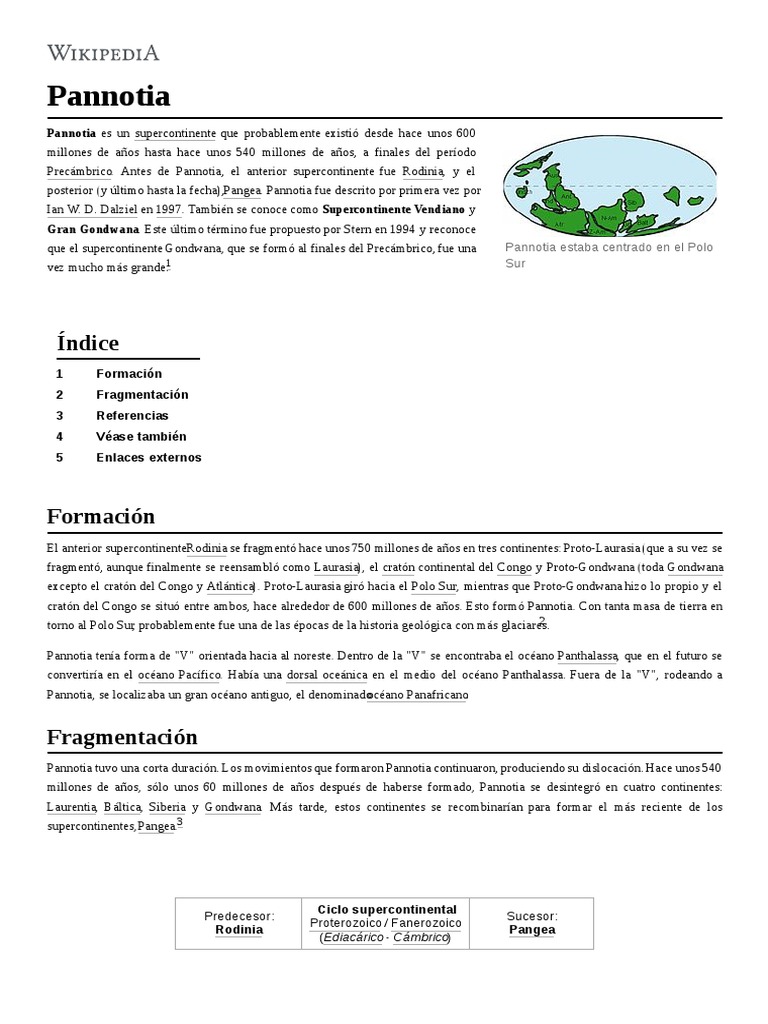 Pannotia PDF | PDF | Ambiente natural global | Ciencias de la Tierra