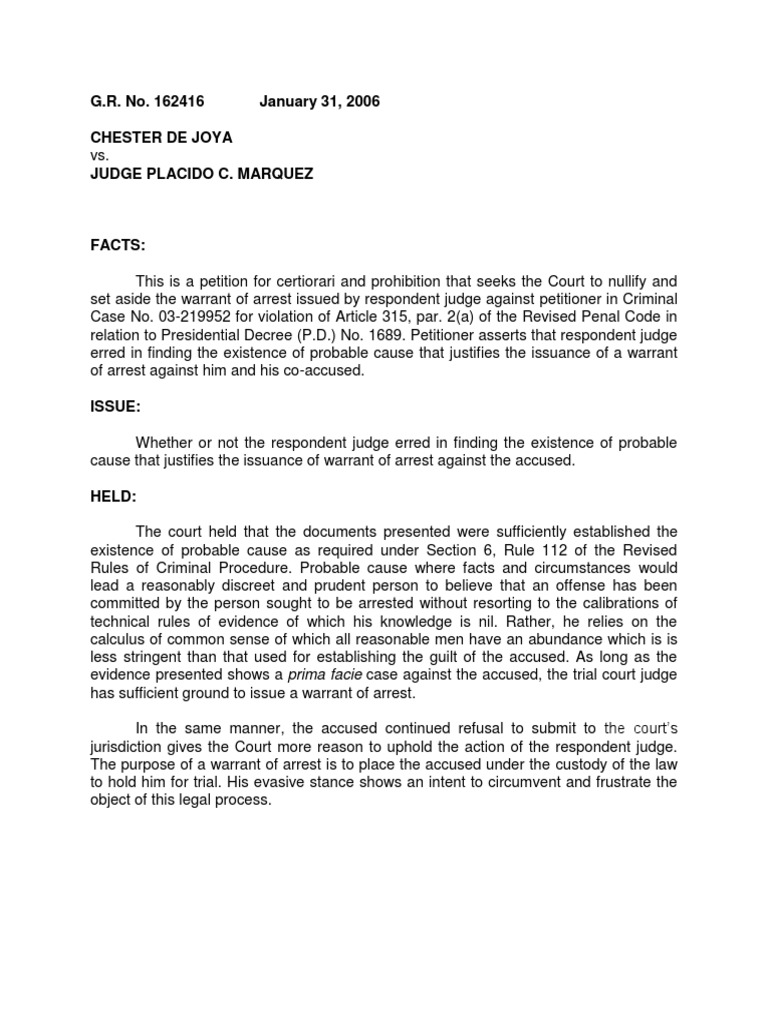 De Joya Vs Judge Marquez | PDF
