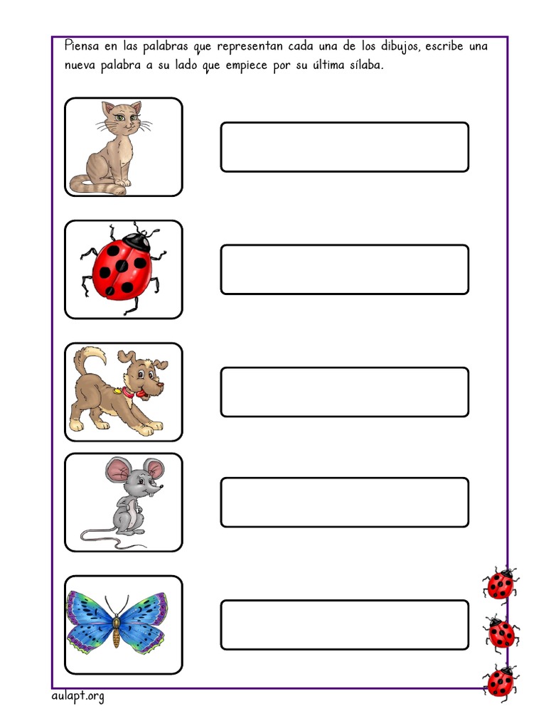 Conciencia Fonológica Última Sílaba Animales | PDF