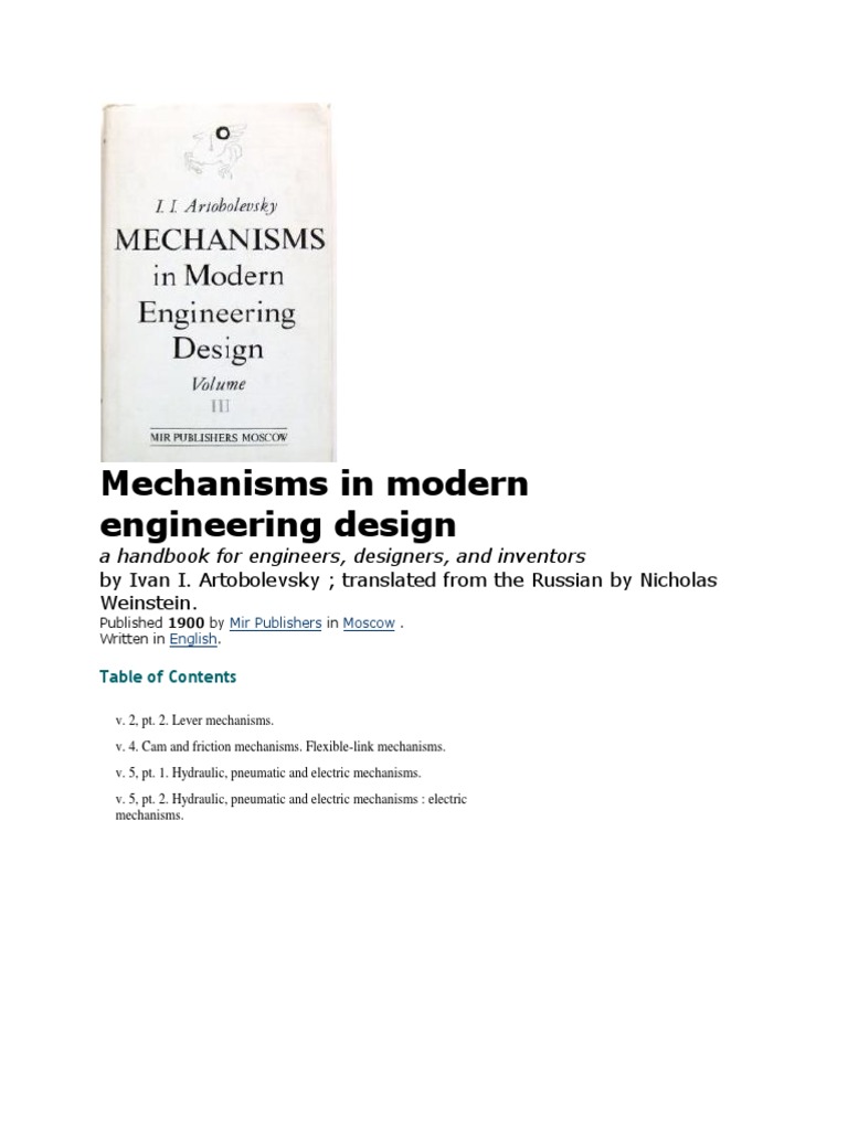 Mechanisms in Modern Engineering Design | PDF