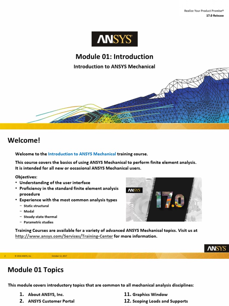 Mechanical Intro 17.0 M01 Introduction | PDF | Menu (Computing) | Tag ...