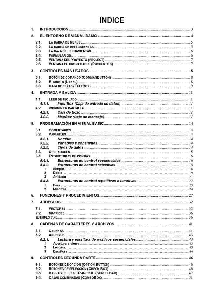 Guia Basica de Visual Basic PDF | PDF | Estructura de datos de matriz ...
