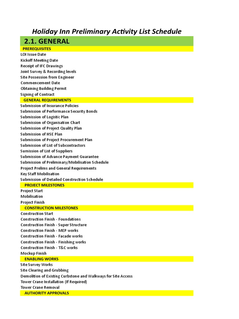 Holiday Inn Activity Schedule Overview | PDF | Industries | Business