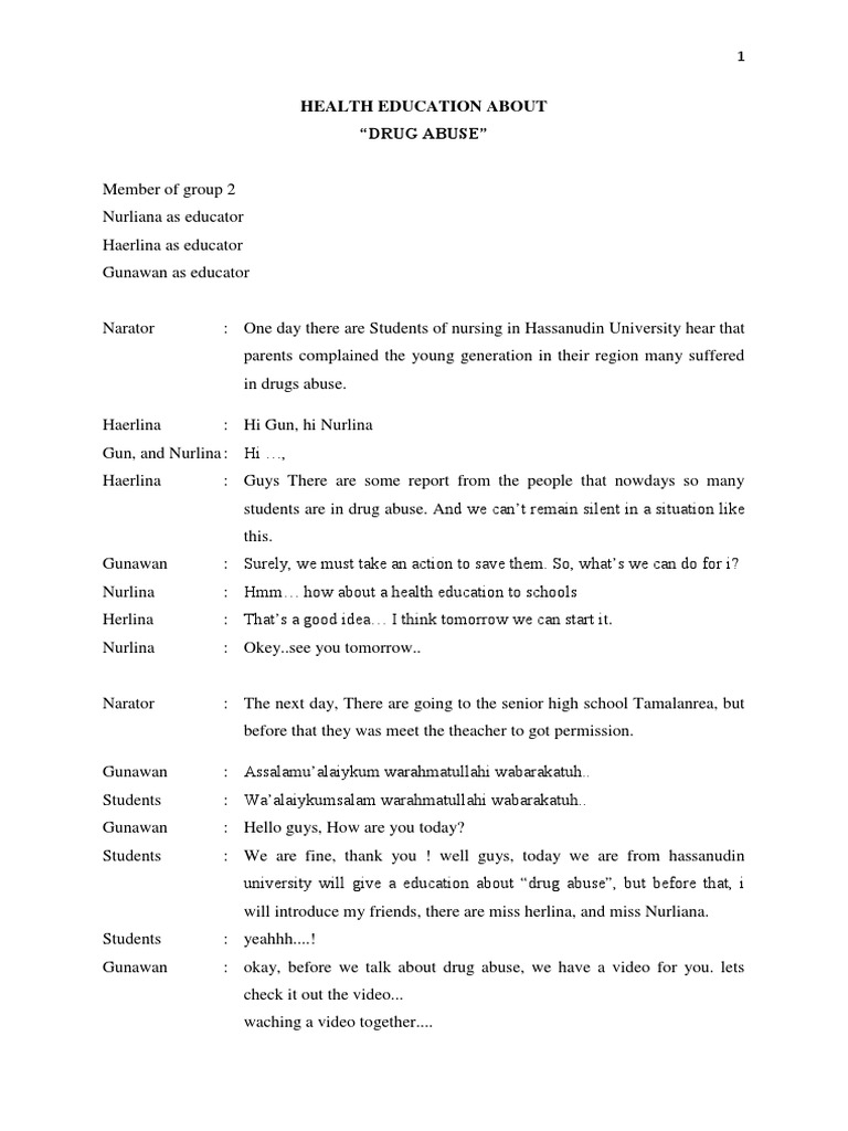 Role Play Durg Abuse | PDF | Substance Use Disorder | Substance Abuse