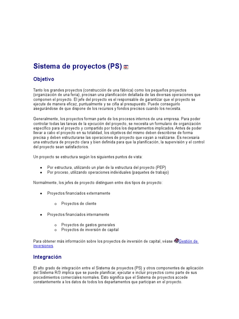 Sistema de Proyectos PS | PDF | Amortización (Negocio) | Planificación