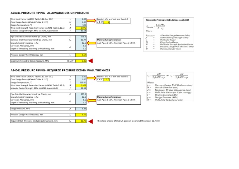 As4041 Pressure Piping - Allowable Design Pressure | PDF