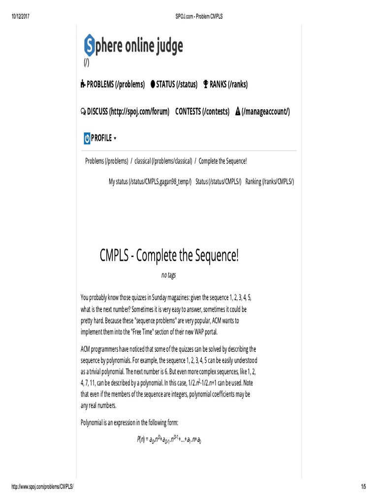 Spoj Problem 7 | PDF