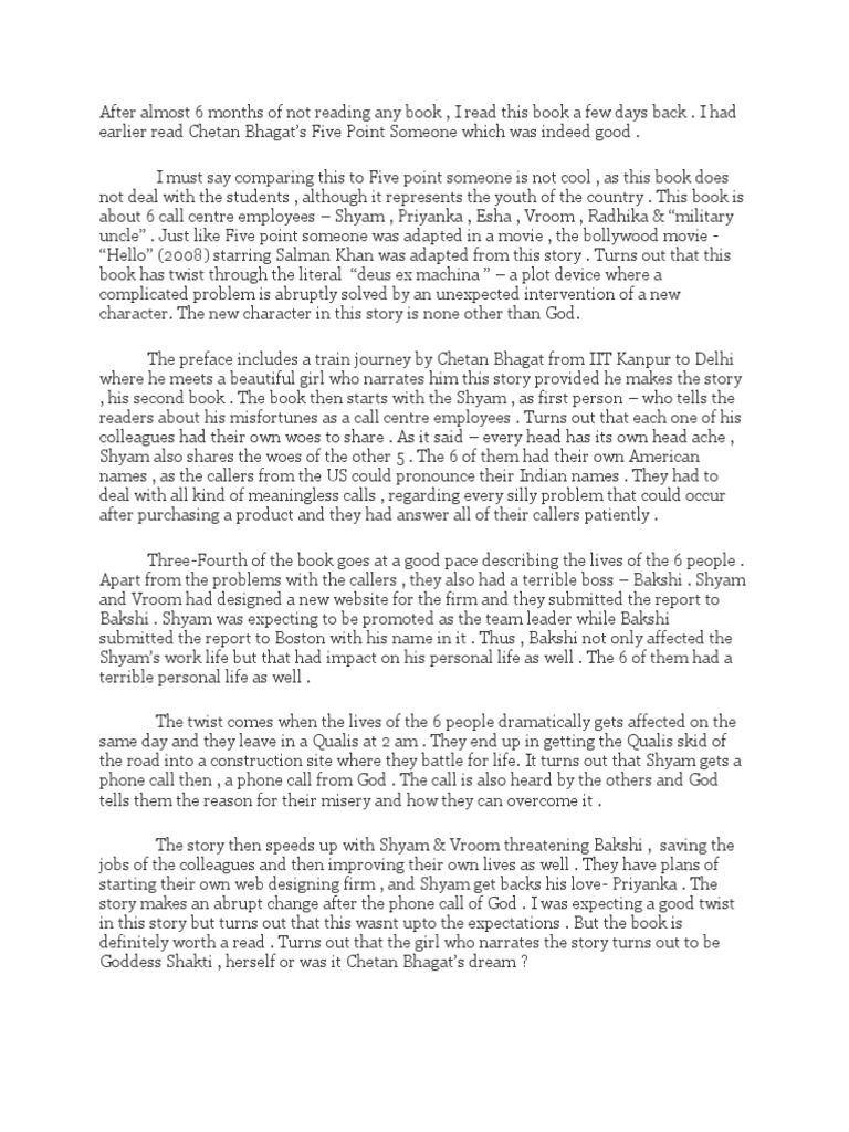 Book Review One Night at Call Center | PDF