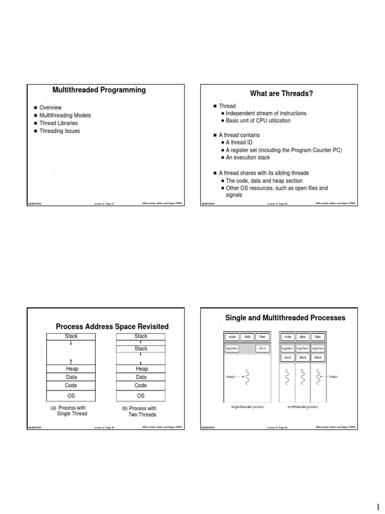 Multithreaded Programming What Are Threads? | PDF | Thread (Computing) | Kernel (Operating System)