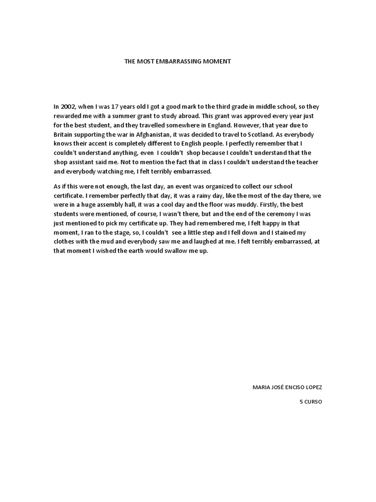 Embarrassing School Experience in Scotland | PDF | Art