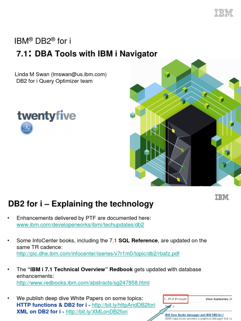 7 1 DBA Tools With IBM i Navigator | Ibm Db2 | Database Index