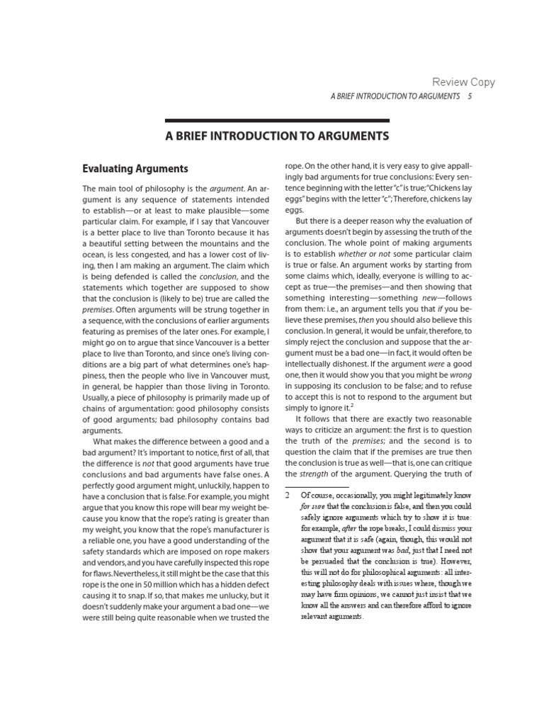 A Brief Introduction To Arguments | PDF | Validity | Argument