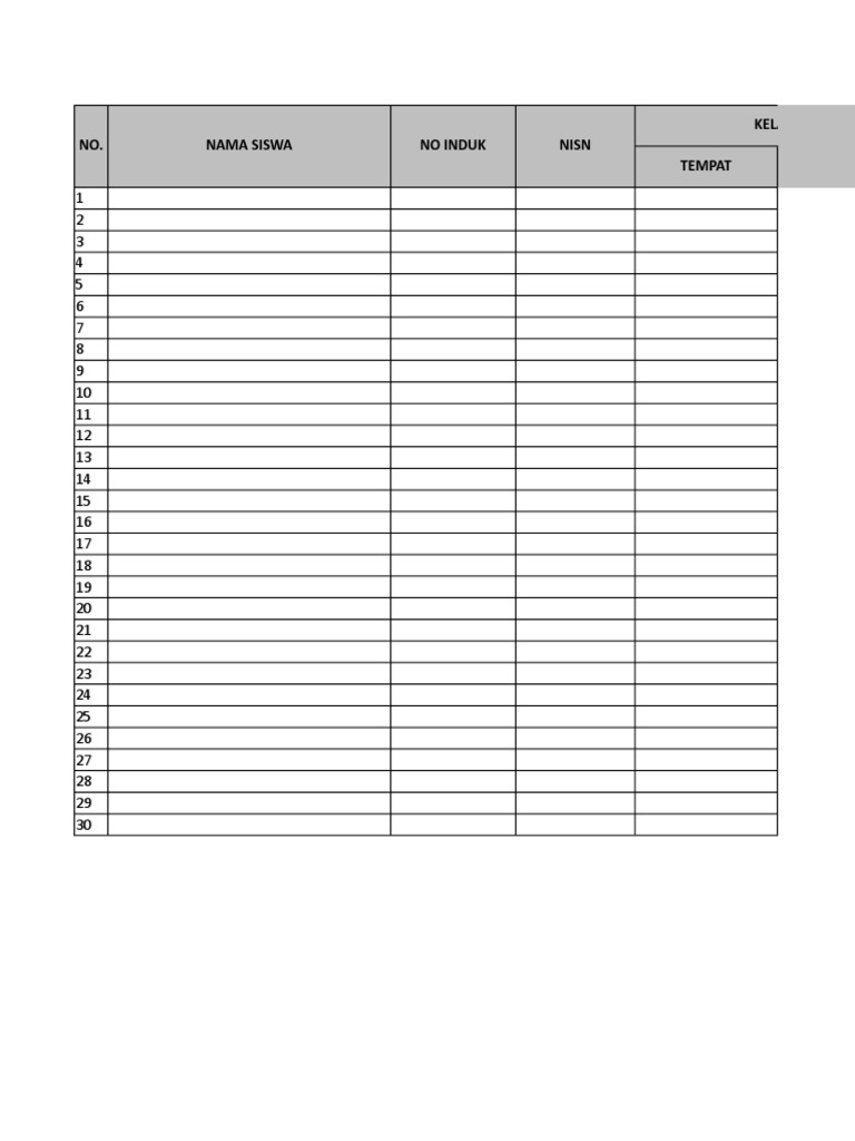 Data Identitas Siswa | PDF